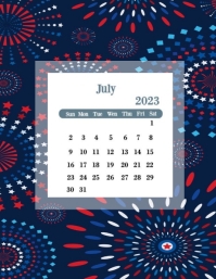 Hello july calendar poster Template | PosterMyWall