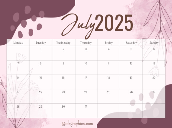 JULY Template | PosterMyWall