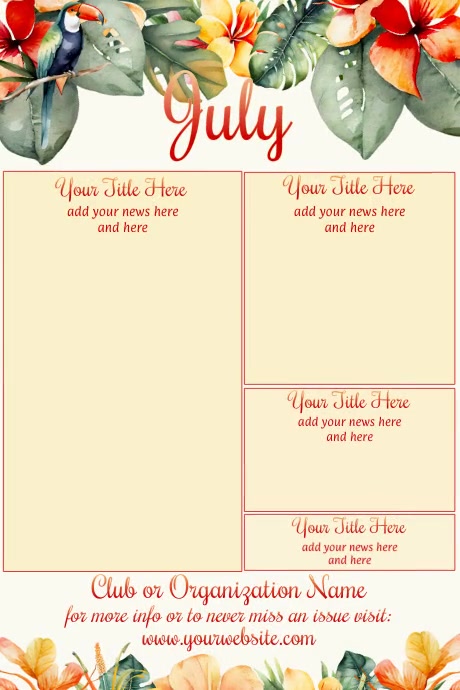 Plantilla de July Newsletter by Paula | PosterMyWall