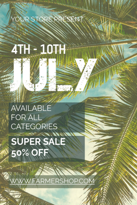 JULY SUPER SALE Template | PosterMyWall