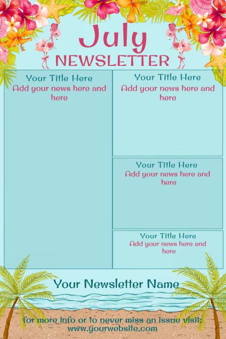 Copy of July Tropical Beachy Newsletter | PosterMyWall