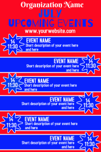 July Upcoming Events Calendar Template | PosterMyWall