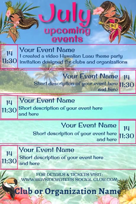 Plantilla de July Upcoming Events Video Calendar | PosterMyWall