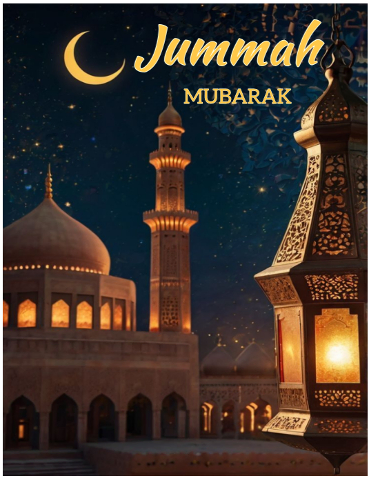 Jummah Mubarak flyer Black Illustrative Lailatul Qadr Night Flyer ...