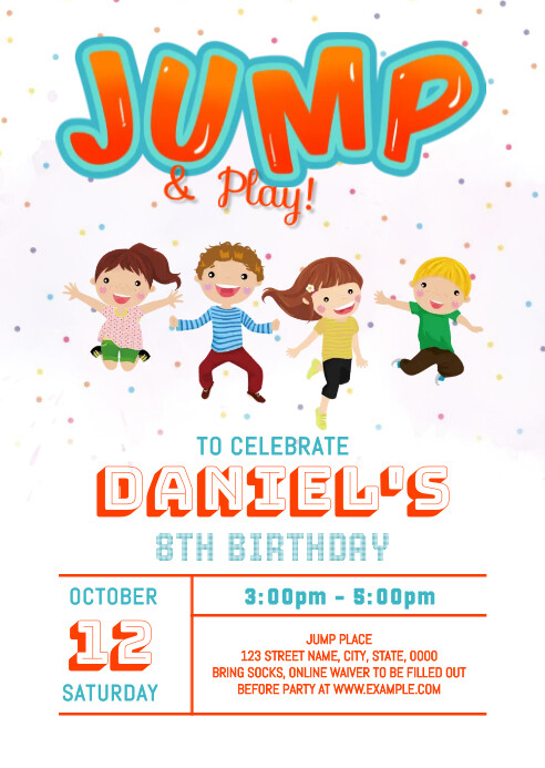 Jump Birthday Party Invitation Template | PosterMyWall