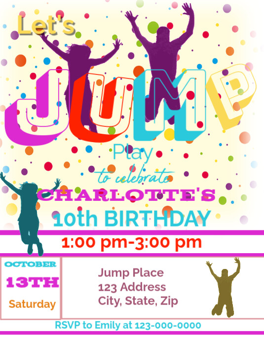Jump Party Flyer Template | PosterMyWall