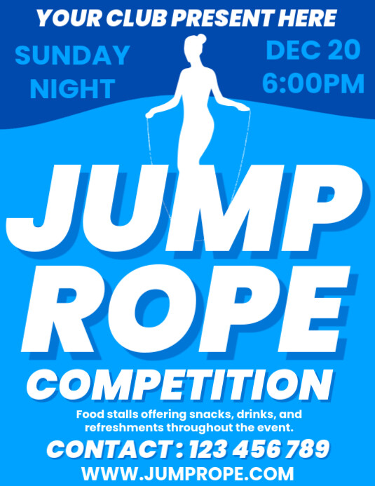 jump rope competition flyer design Template | PosterMyWall
