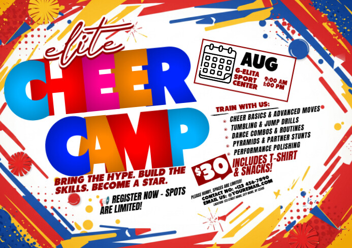 Copy of Jump. Train. Shine: Cheer Camp | PosterMyWall