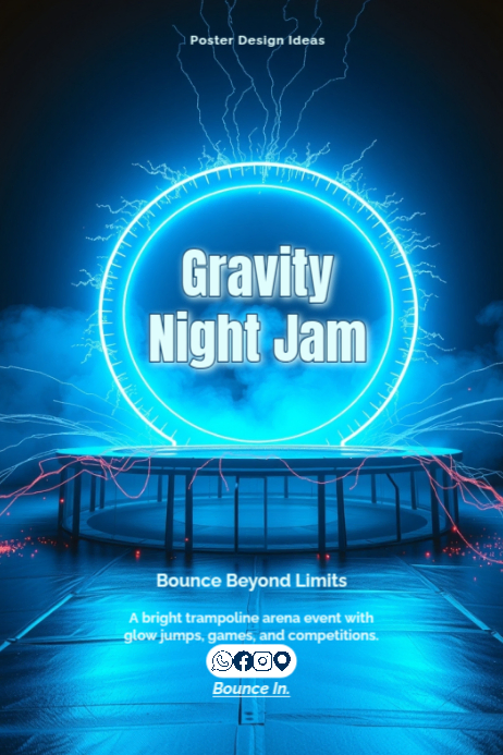 JumpBurst Arena – Hyper Bounce Poster Template | PosterMyWall