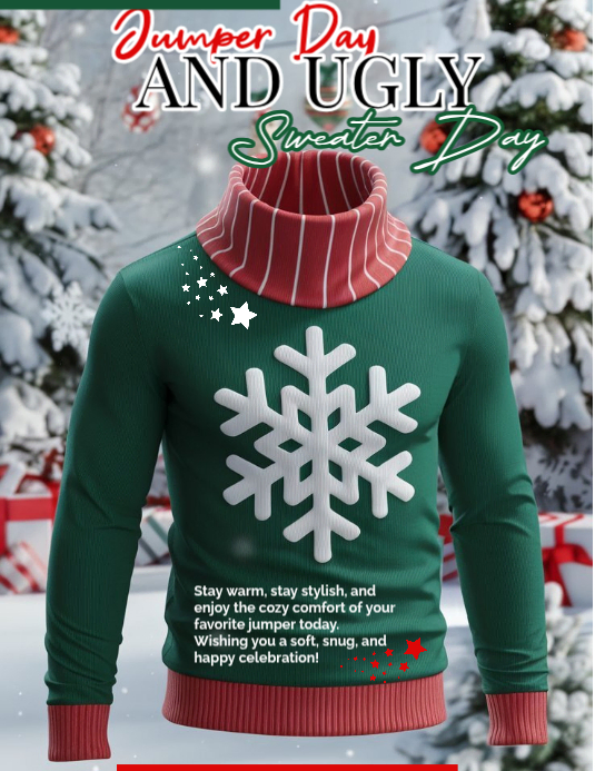 Jumper day and Ugly Sweater Day Template | PosterMyWall