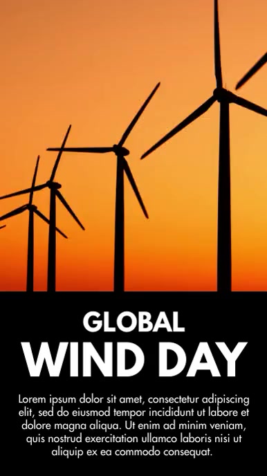 June 15 - Global Wind Day Template | PosterMyWall