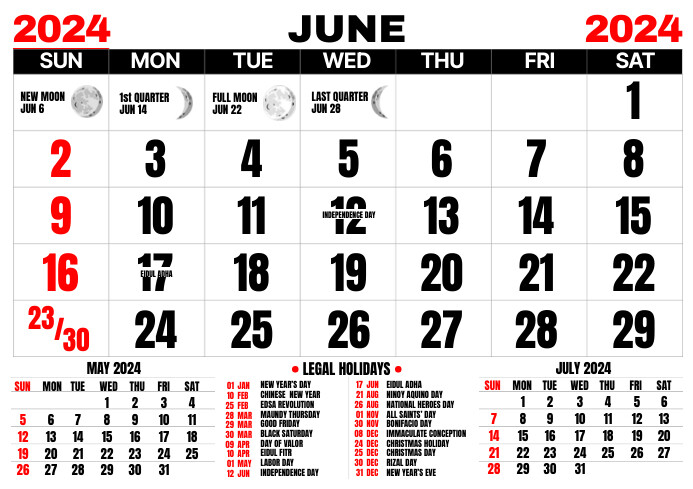 JUNE 2024 Template | PosterMyWall