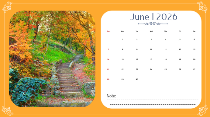 June 2026 calendar Template | PosterMyWall