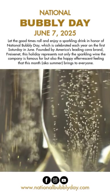 June 7 - National Bubbly Day Template | PosterMyWall