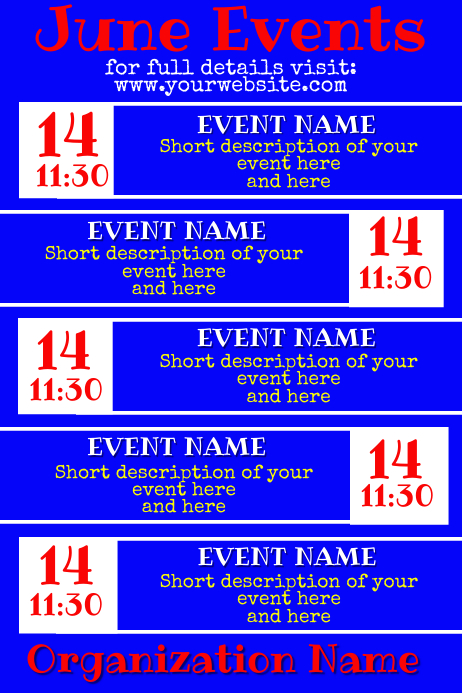 Copy of June Events Calendar | PosterMyWall