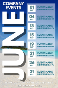 June Events Schedule Calendar Template | PosterMyWall
