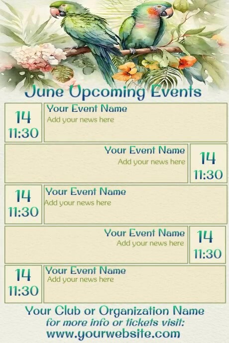 Plantilla de June Upcoming Events by Paula | PosterMyWall