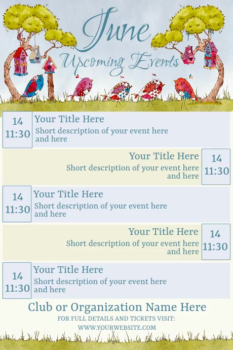 Copy of June Upcoming Events Calendar Template | PosterMyWall
