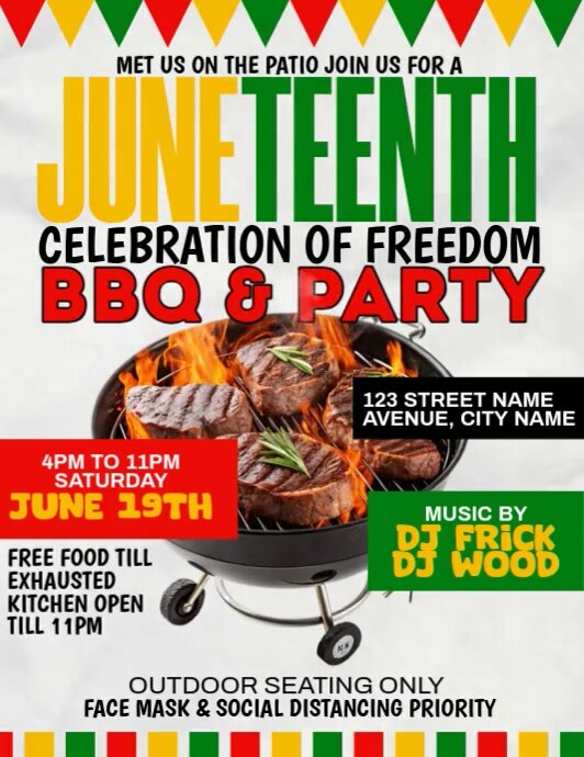 Juneteenth Barbeque Party Template | PosterMyWall