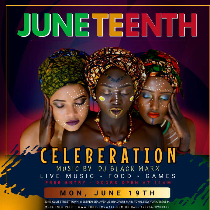 Juneteenth Celebration Event Post Template | PosterMyWall
