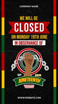 Juneteenth Closed Noticed Instagram Story Template | PosterMyWall