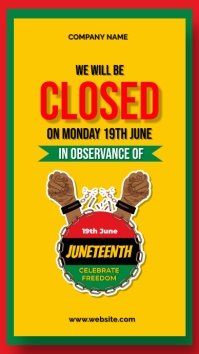 Juneteenth Closed Noticed Instagram Story Template | PosterMyWall