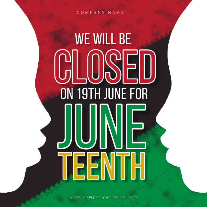 Juneteenth Closing Noticed Instagram Post Template | PosterMyWall