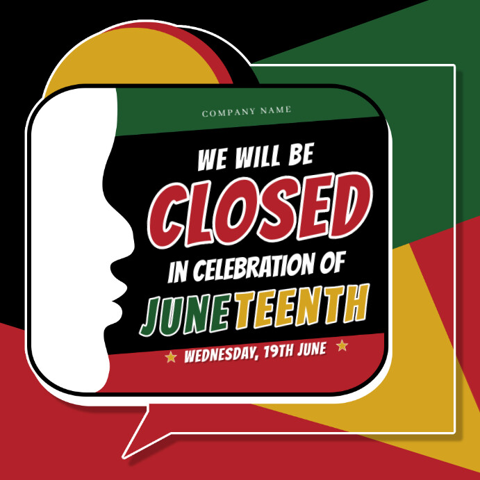 Juneteenth Closing Noticed Instagram Post Template | PosterMyWall