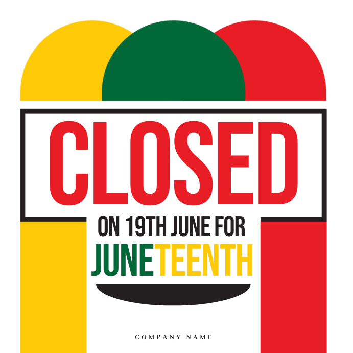 Juneteenth Closing Noticed Instagram Post Template | PosterMyWall