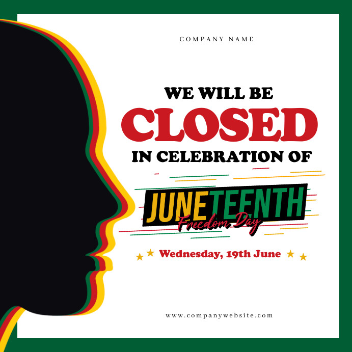 Copy of Juneteenth Closing Noticed Instagram Post | PosterMyWall
