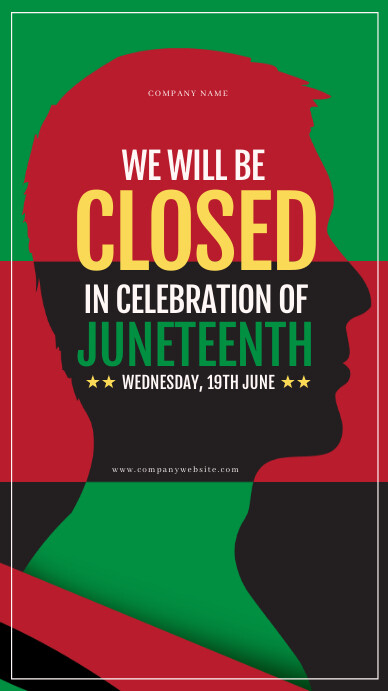 Juneteenth Closing Noticed Instagram Story Template | PosterMyWall