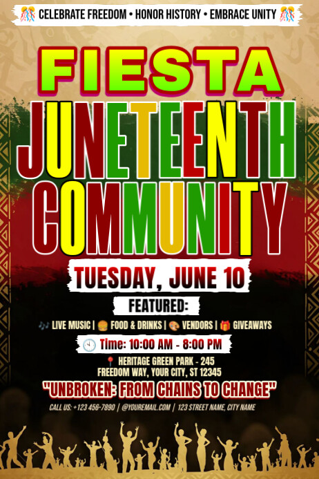 Juneteenth Community Fiesta Flyer Template | PosterMyWall