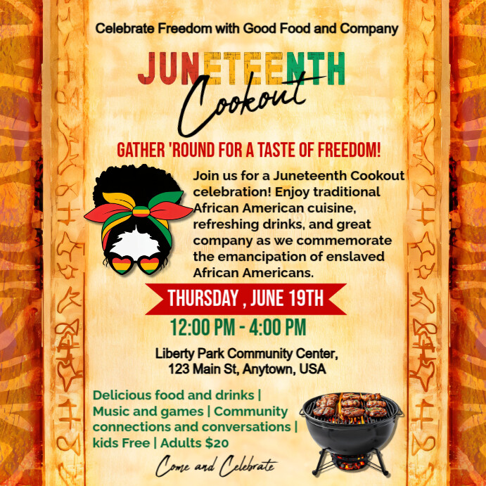 Juneteenth cookout Template | PosterMyWall