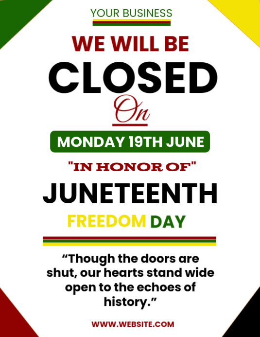 Copy of Juneteenth Day Closed Flyer (us Letter) | PosterMyWall