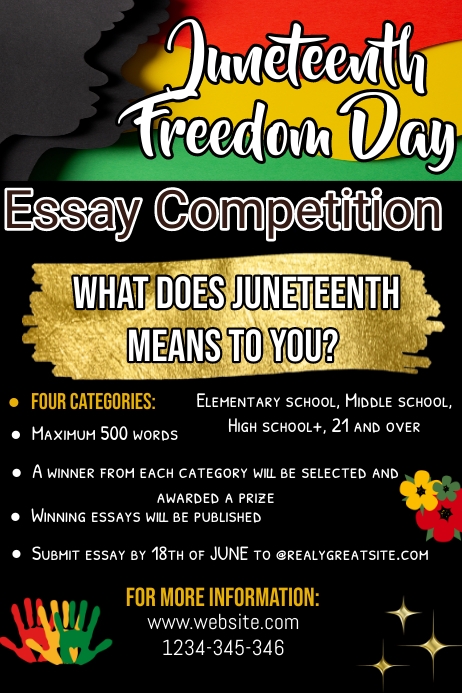 Juneteenth day essay competition poster (2) Template | PosterMyWall