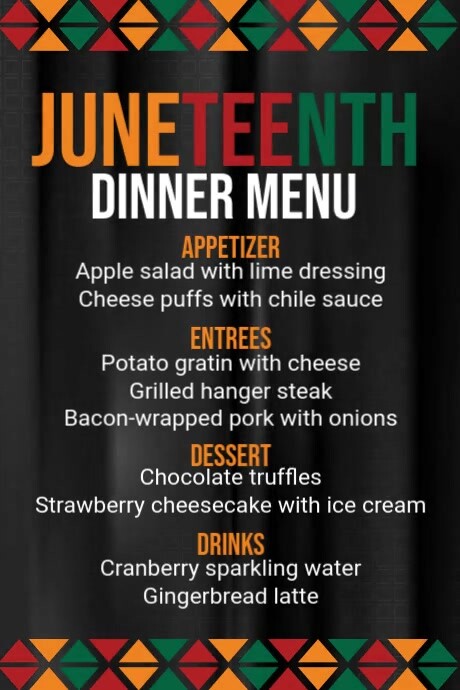 Copy of Juneteenth Dinner Menu | PosterMyWall