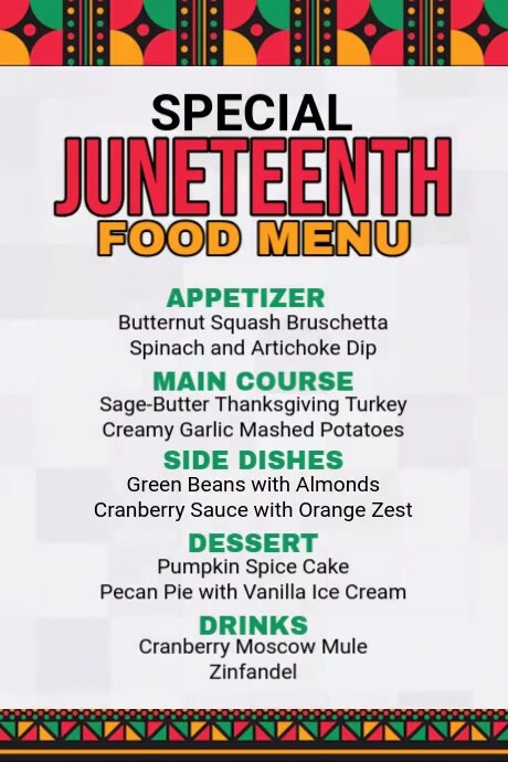 Copy of Juneteenth Food Menu | PosterMyWall