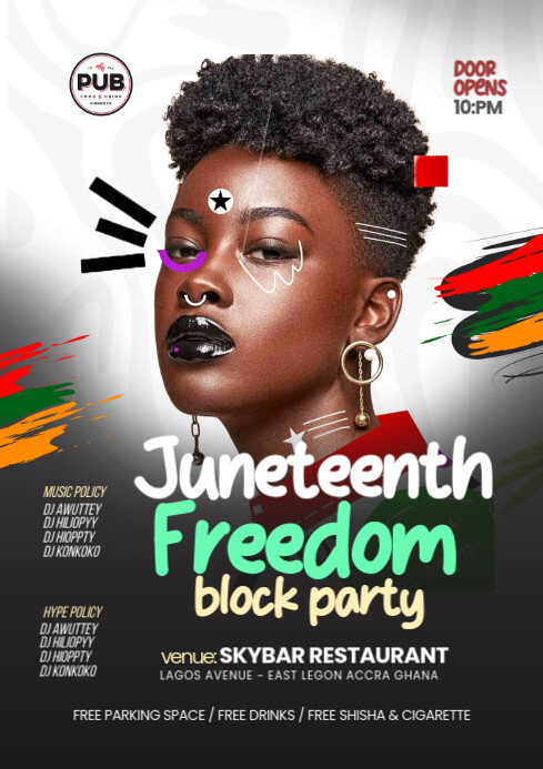 Copy of Juneteenth Freedom Block Party Design Template | PosterMyWall
