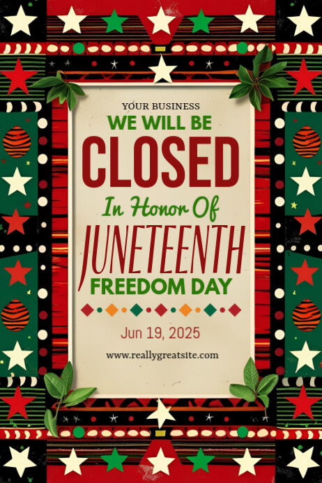 Copy of Juneteenth Freedom Day Closed Ad Poster | PosterMyWall