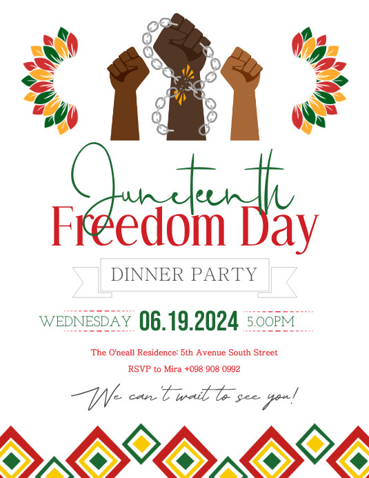 Plantilla de Juneteenth Freedom Day Dinner Party | PosterMyWall