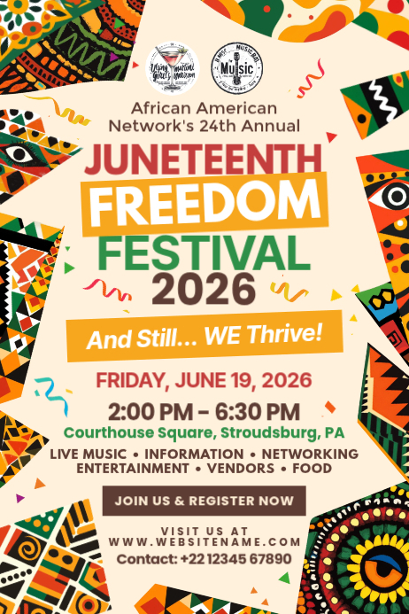 Juneteenth Freedom Festival Poster Template | PosterMyWall