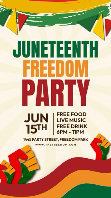Plantilla de Juneteenth Freedom Party | PosterMyWall