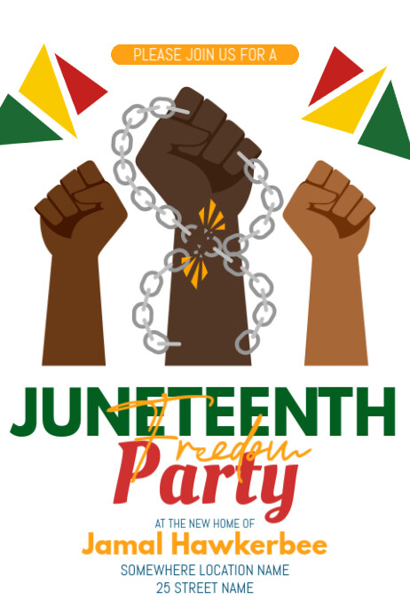 Juneteenth Freedom Party Invitation Template | PosterMyWall