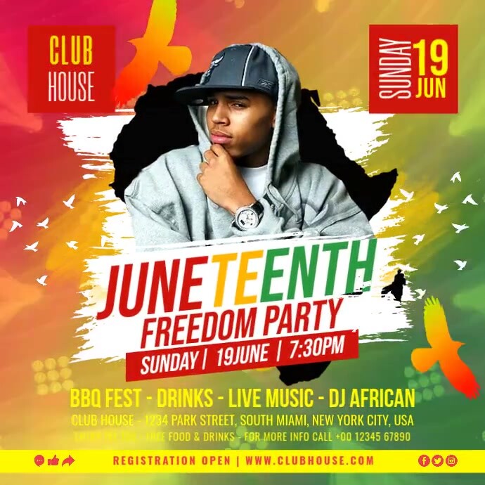 Juneteenth Freedom Party Post Template | PosterMyWall