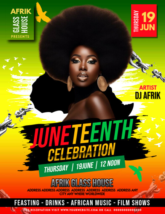 Juneteenth party flyer Template | PosterMyWall