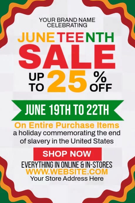 Plantilla de Juneteenth Sale | PosterMyWall