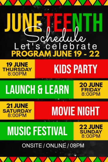 Juneteenth Schedule Modelo | PosterMyWall