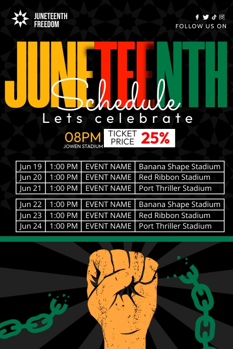 Juneteenth Schedule Event Template | PosterMyWall
