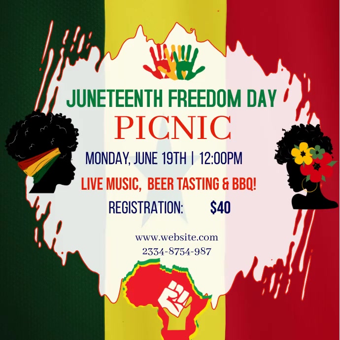 Copy of juneteenyh day picnic invitation (1) | PosterMyWall