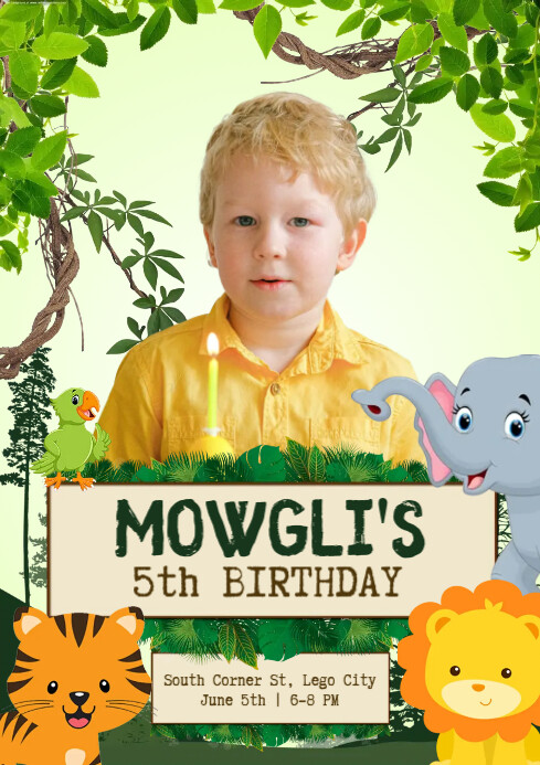 Jungle Birthday Flyers Template | PosterMyWall